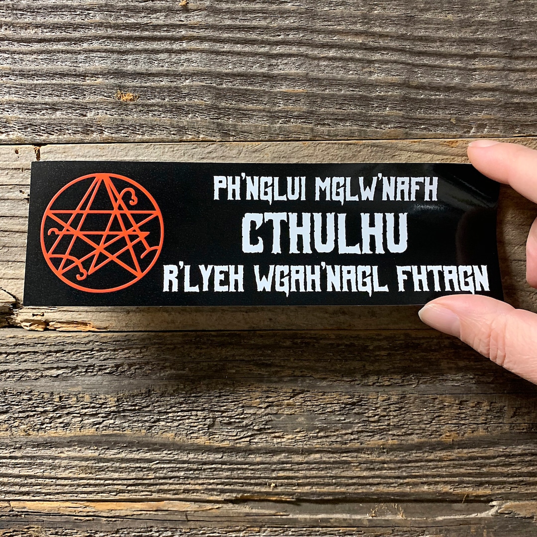Cthulhu Bumper Sticker! Laminated Vinyl All Weather 8" H. P. Lovecraft ...