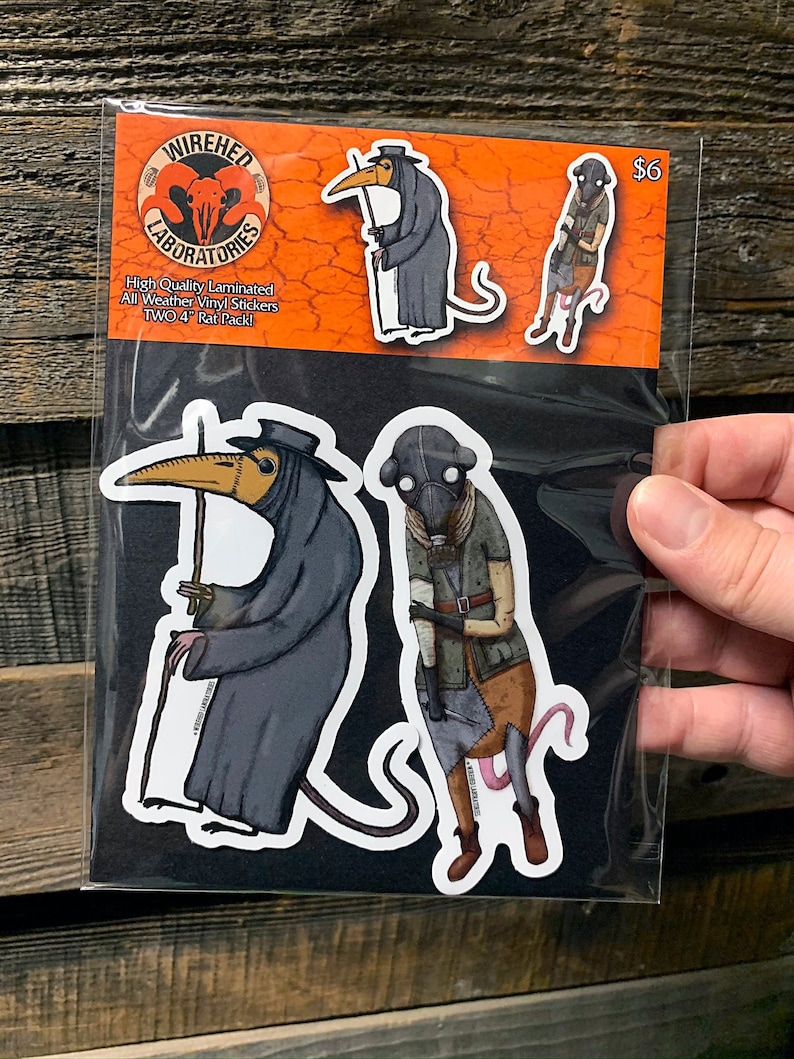 Rat Pack Vinyl Stickers Plague Doctor Rat & Wasteland Rat | Etsy