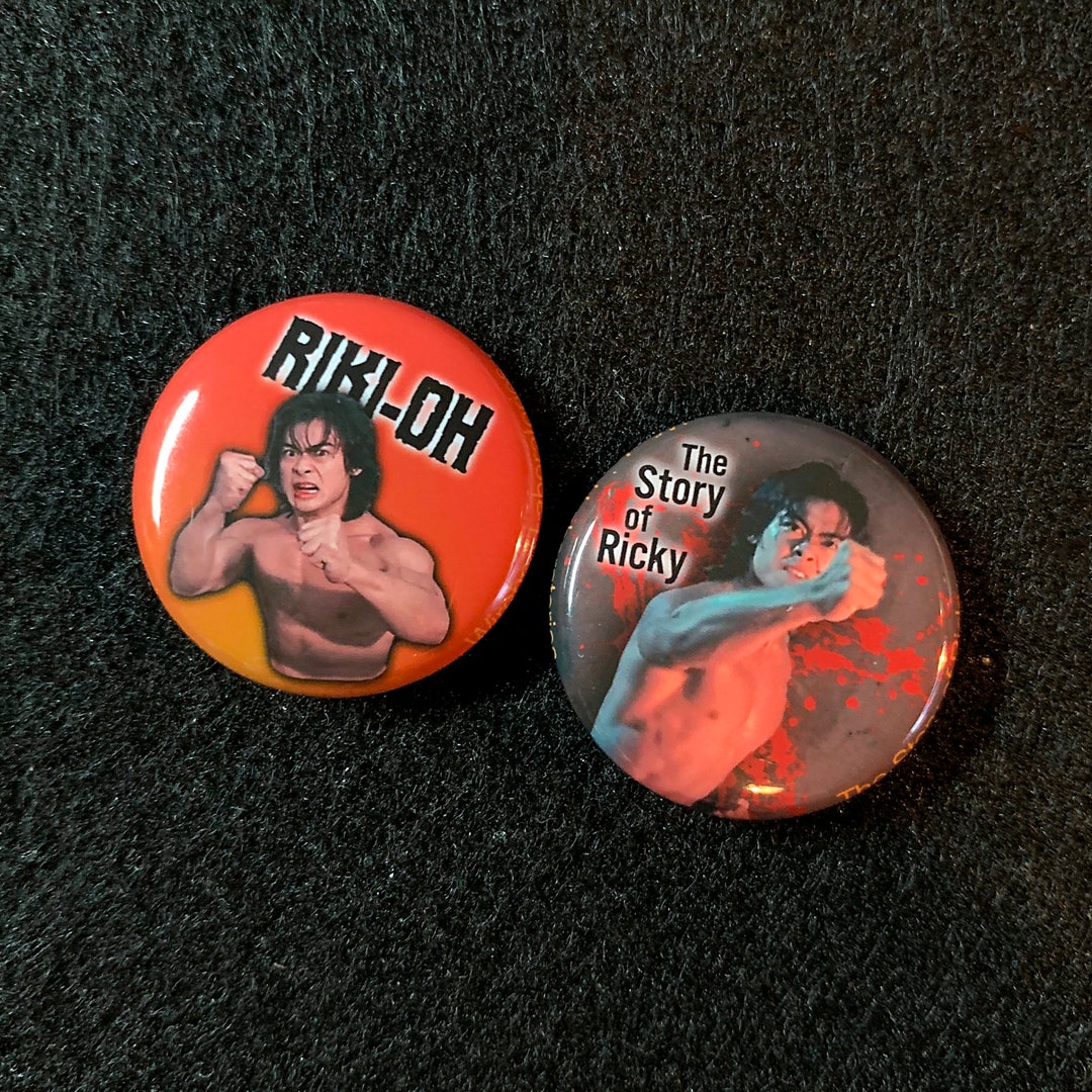 Riki-oh: the Story of Ricky Button Set! Classic Splatter Horror Movie 1 ...