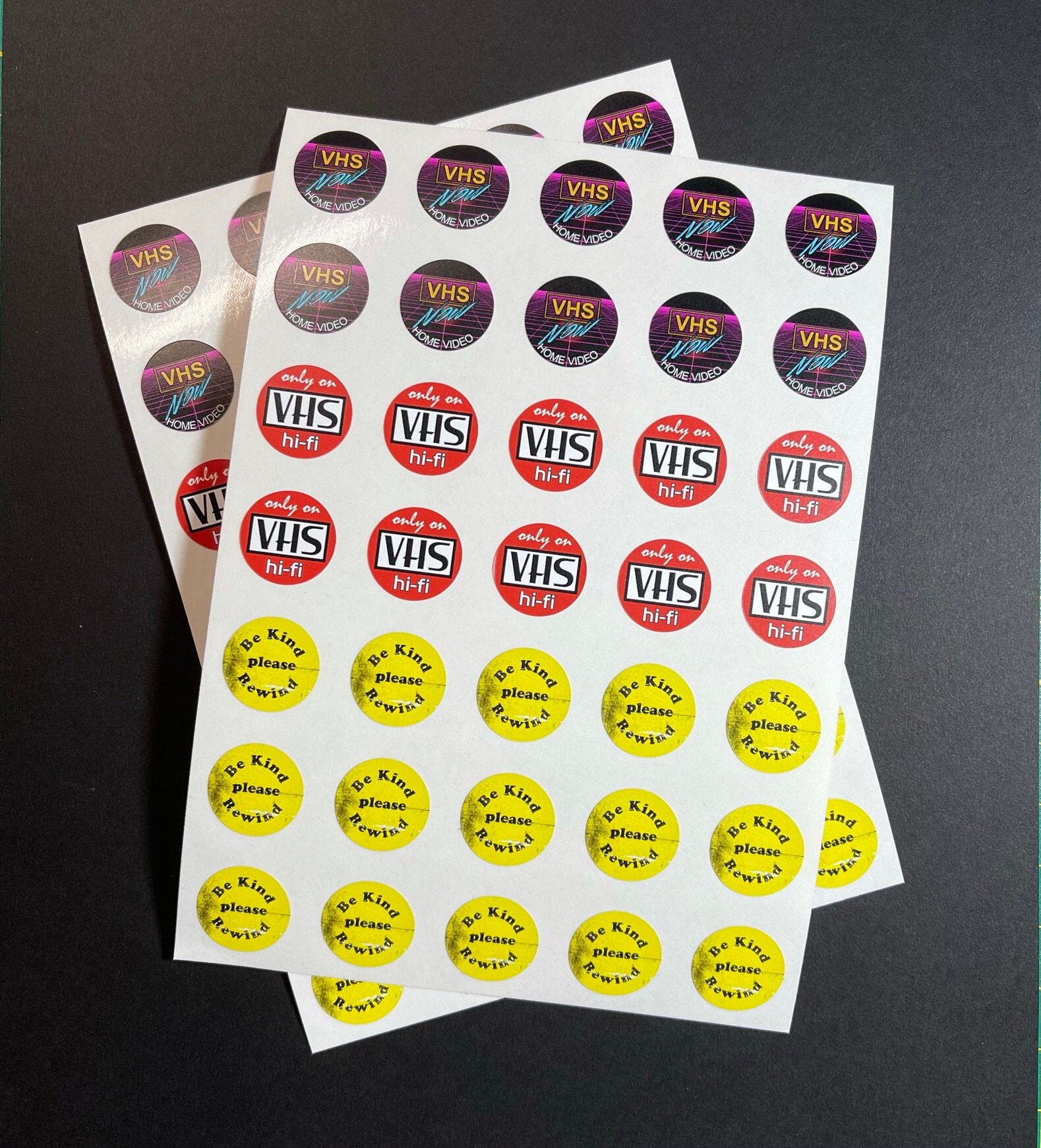 VHS Sticker Sheet 1 Sheet of Thirty-five 35 3/4 Vinyl | Etsy