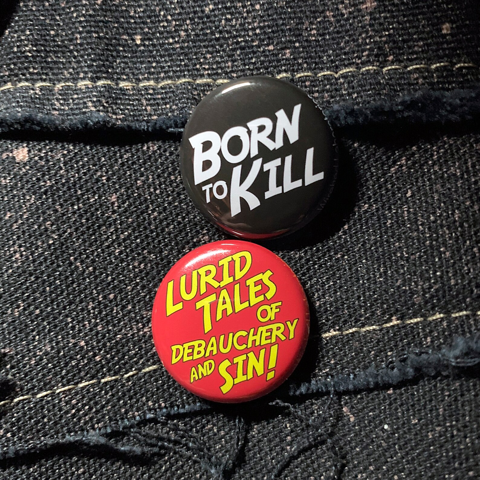 1 Pulp Buttons Born to Kill Lurid Tales of Debauchery - Etsy