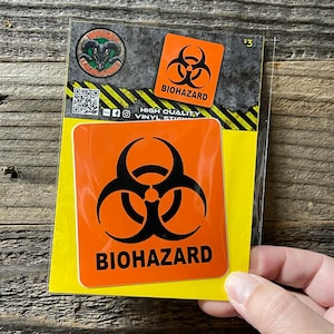 Biohazard Vinyl Sticker! Waterproof Orange Hazard Symbol Decal! Highest ...