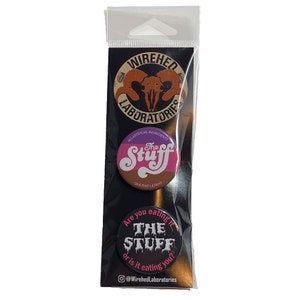 The Stuff Horror Movie Logo Buttons. 1.5" 80s Retro Cult Film Classic ...