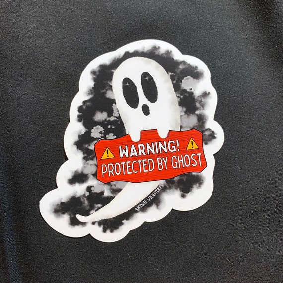 Protected By Ghost Vinyl Sticker This Cute & Spooky 4 | Etsy