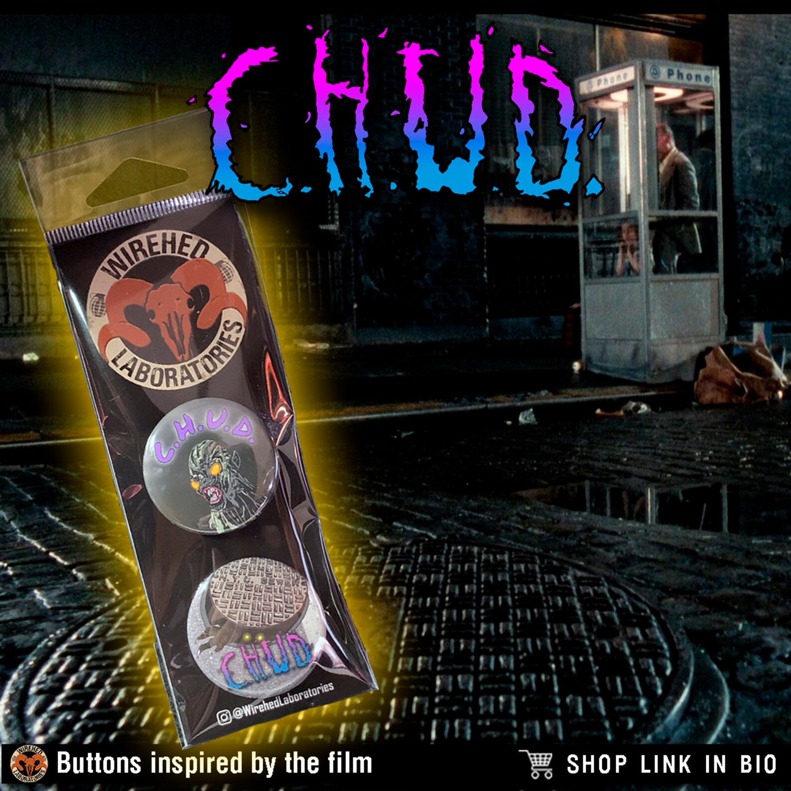 C.H.U.D. Horror Movie Buttons TWO 1.5 CHUD Pins. Cult | Etsy