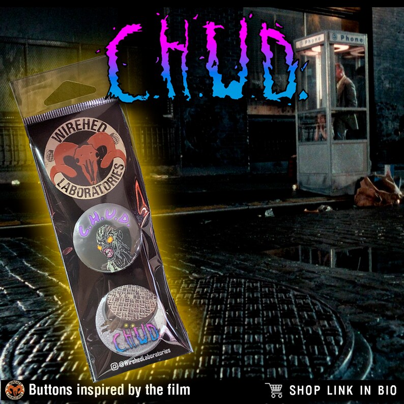 C.H.U.D. Horror Movie Buttons TWO 1.5 CHUD Pins. Cult | Etsy