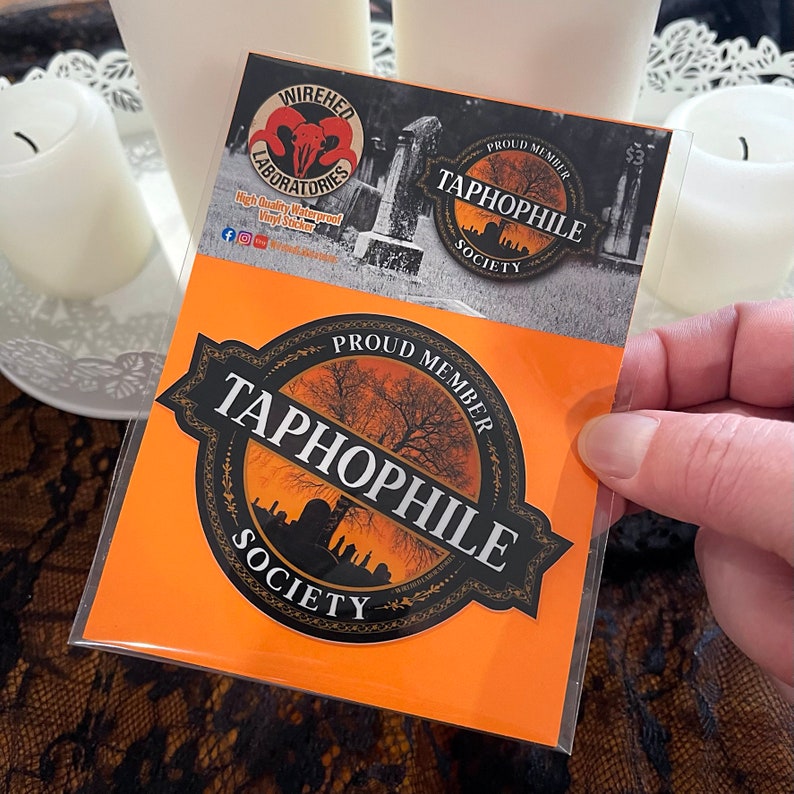 Taphophile Society Sticker | High Quality Vinyl, Laminated 4" All ...