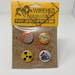 Atomic Fallout Buttons Small Pack of Four. Radiation Danger Uranium 1 ...