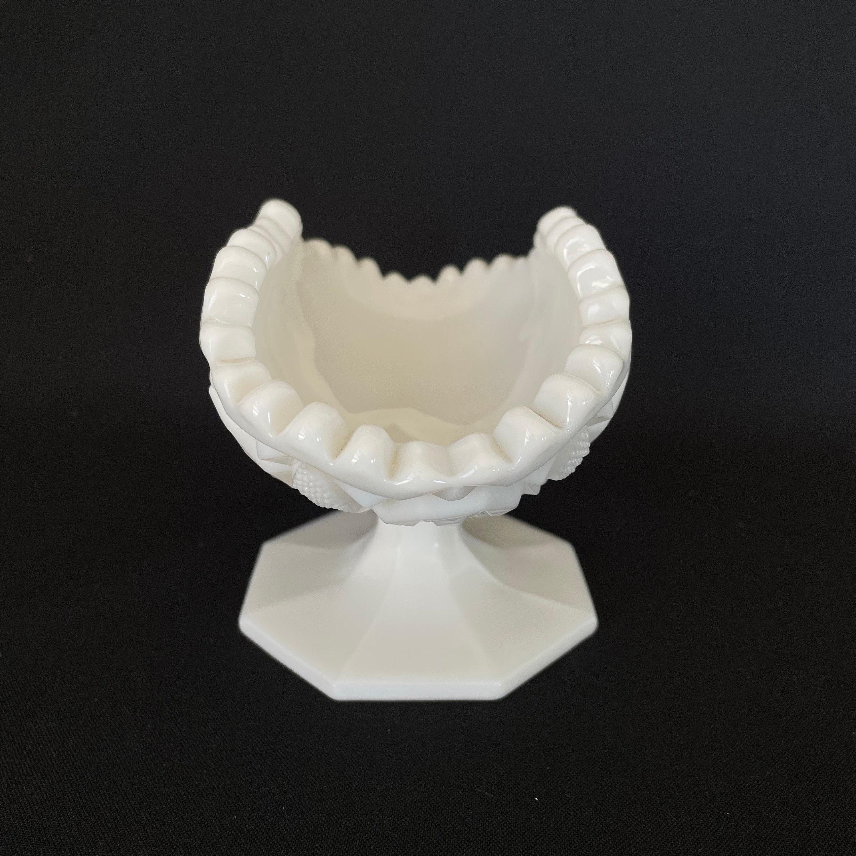Vintage Fostoria Winburn Pattern Milk Glass Open Jam Jelly Server ...