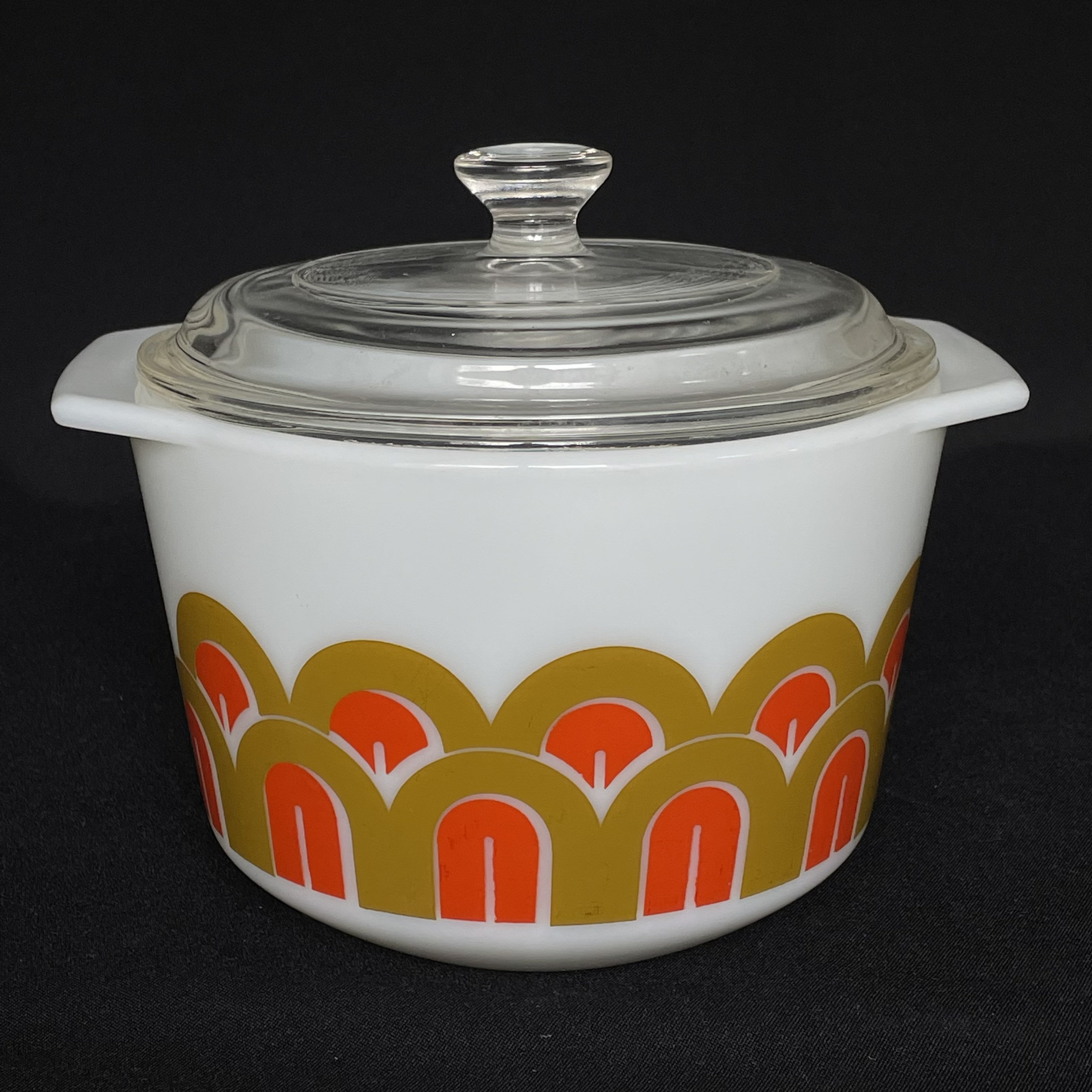 RARE Vintage PYREX Red & Gold Arches 1.5qt Casserole Dish With - Etsy