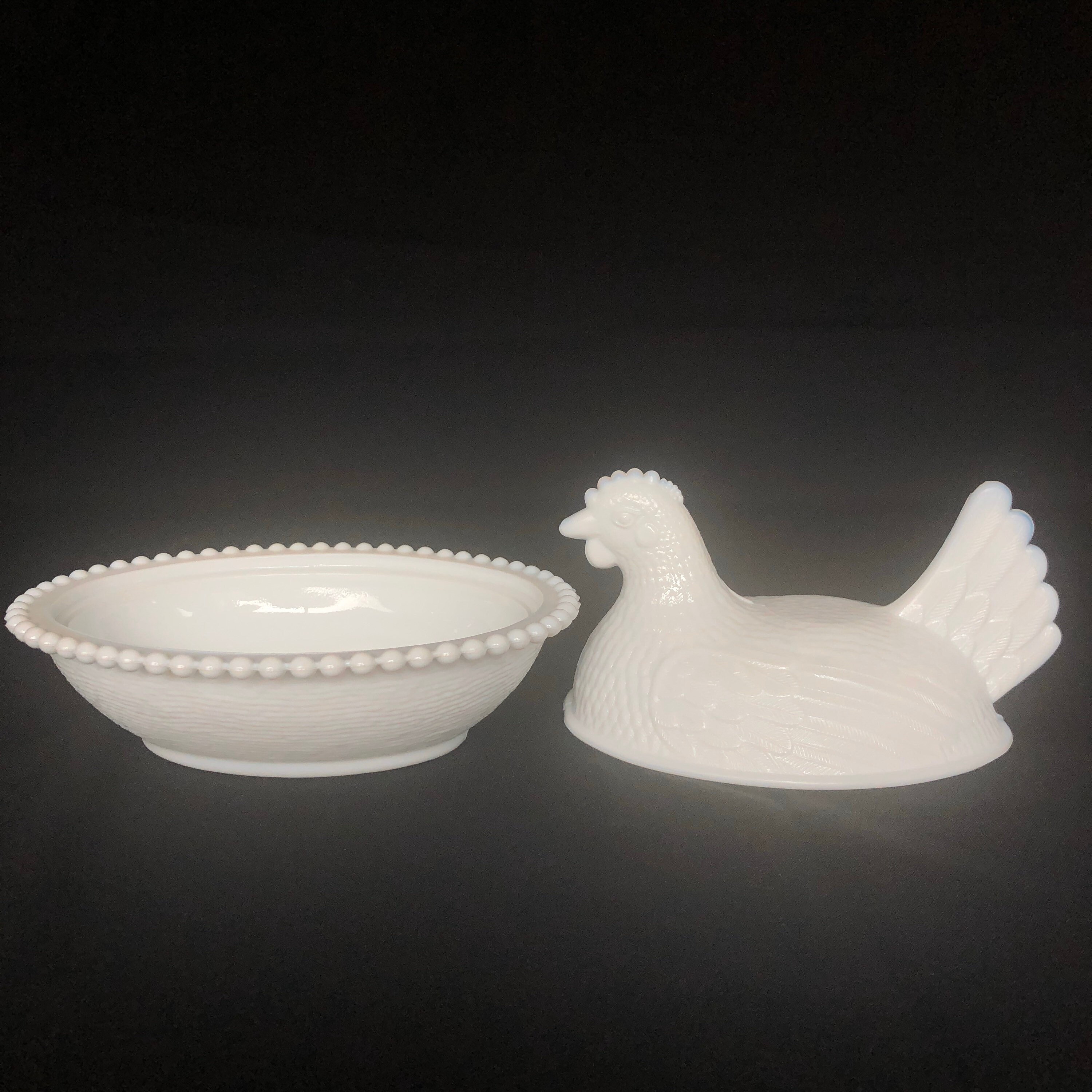 Indiana Glass Nesting Hen Vintage White Milkglass Covered Dish | Etsy