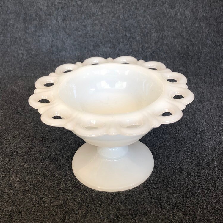 Lovely Old Colony Open Lace Pedestal Footed Milkglass Candy Dish ...