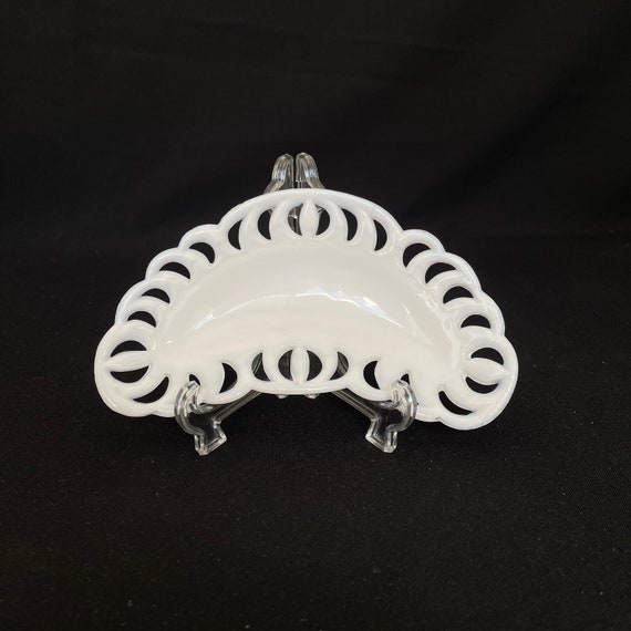 RARE Lovely Lacey Little Vintage Milkglass Plate Ornate - Etsy