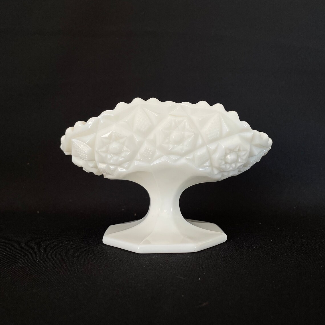 Vintage Fostoria Winburn Pattern Milk Glass Open Jam Jelly Server ...