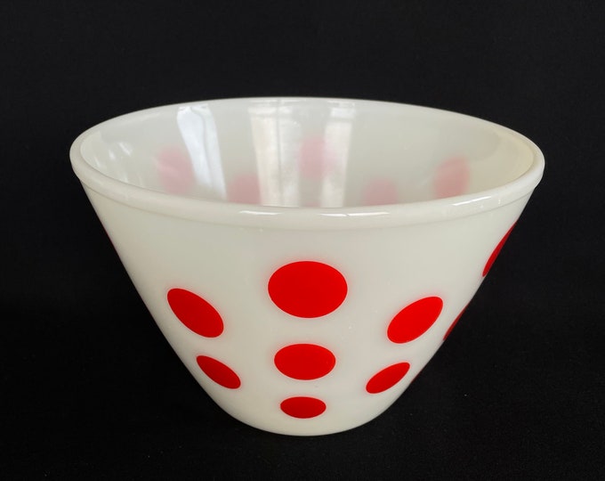 Fire King Red Dots Nesting Bowl, Vintage Fire King Dots Bowl, Fire King ...