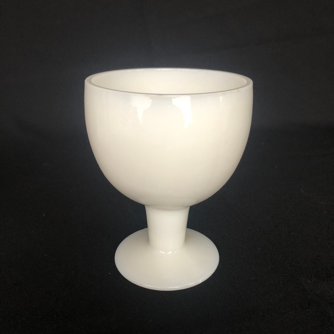 Vintage Milk Glass Hollow Stem Chalice - Compote - Planter - Etsy