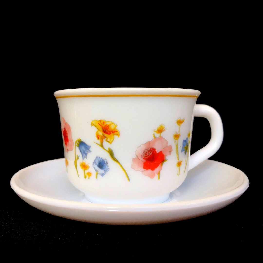 Vintage Arcopal France ARP11 Tea Cup and Saucer / Arcopal Coffee Cup ...