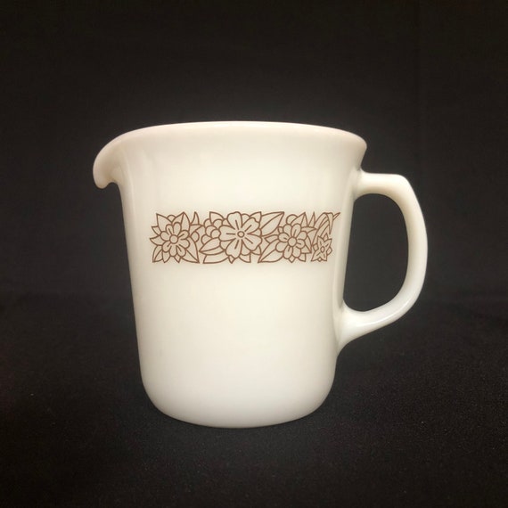 Vintage Milkglass Creamer / Pitcher by PYREX in the Woodland - Etsy
