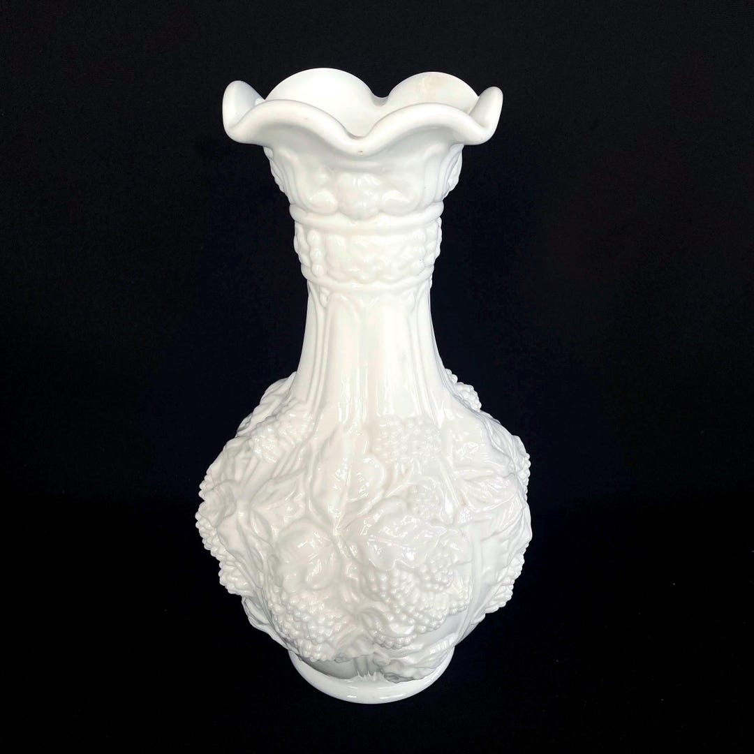 Vintage Indiana Glass Company Loganberry Pattern Milk Glass (10 Inch ...