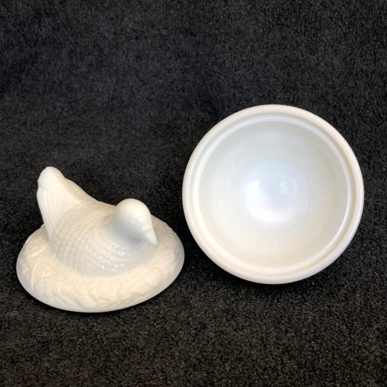 Vintage Dove Covered Dish Avon Milk Glass 1970 Retro Collectible Bird ...