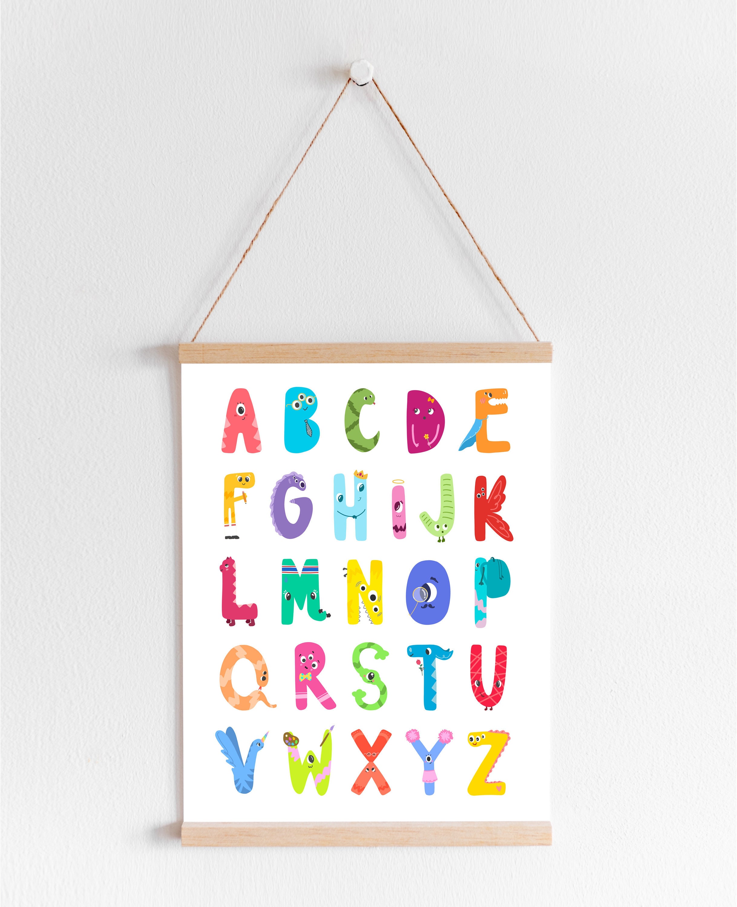 Alphabet Poster, Printable Wall Art, Kids Room Wall Art, Nursery Prints ...
