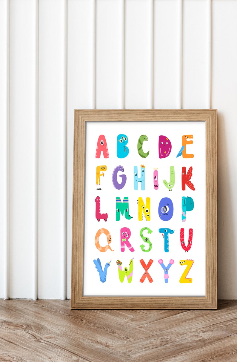 Alphabet Poster, Printable Wall Art, Kids Room Wall Art, Nursery Prints ...