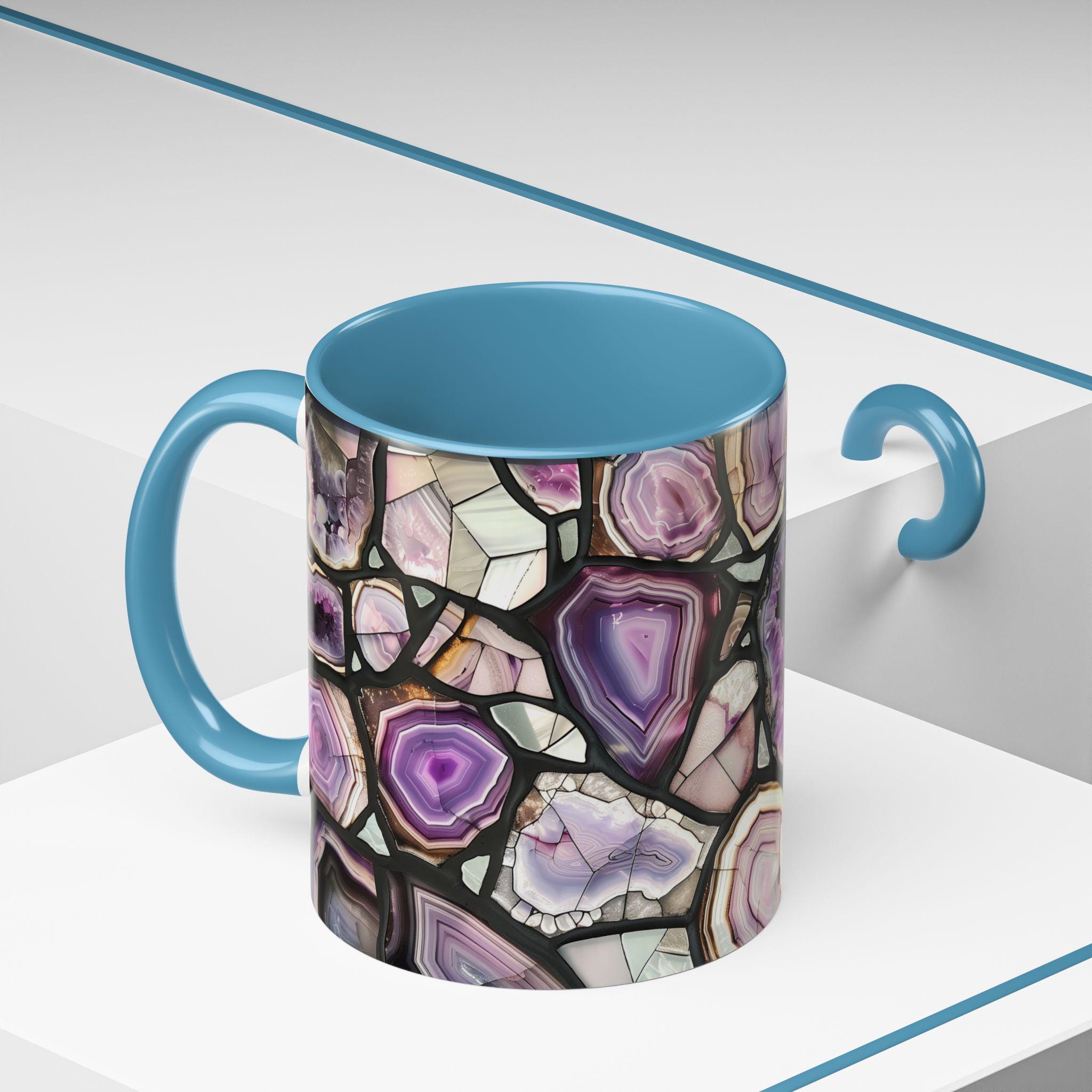 Amethyst Crystal Coffee Mug, Quality Purple Geode Tea Mug, Natural Rock ...