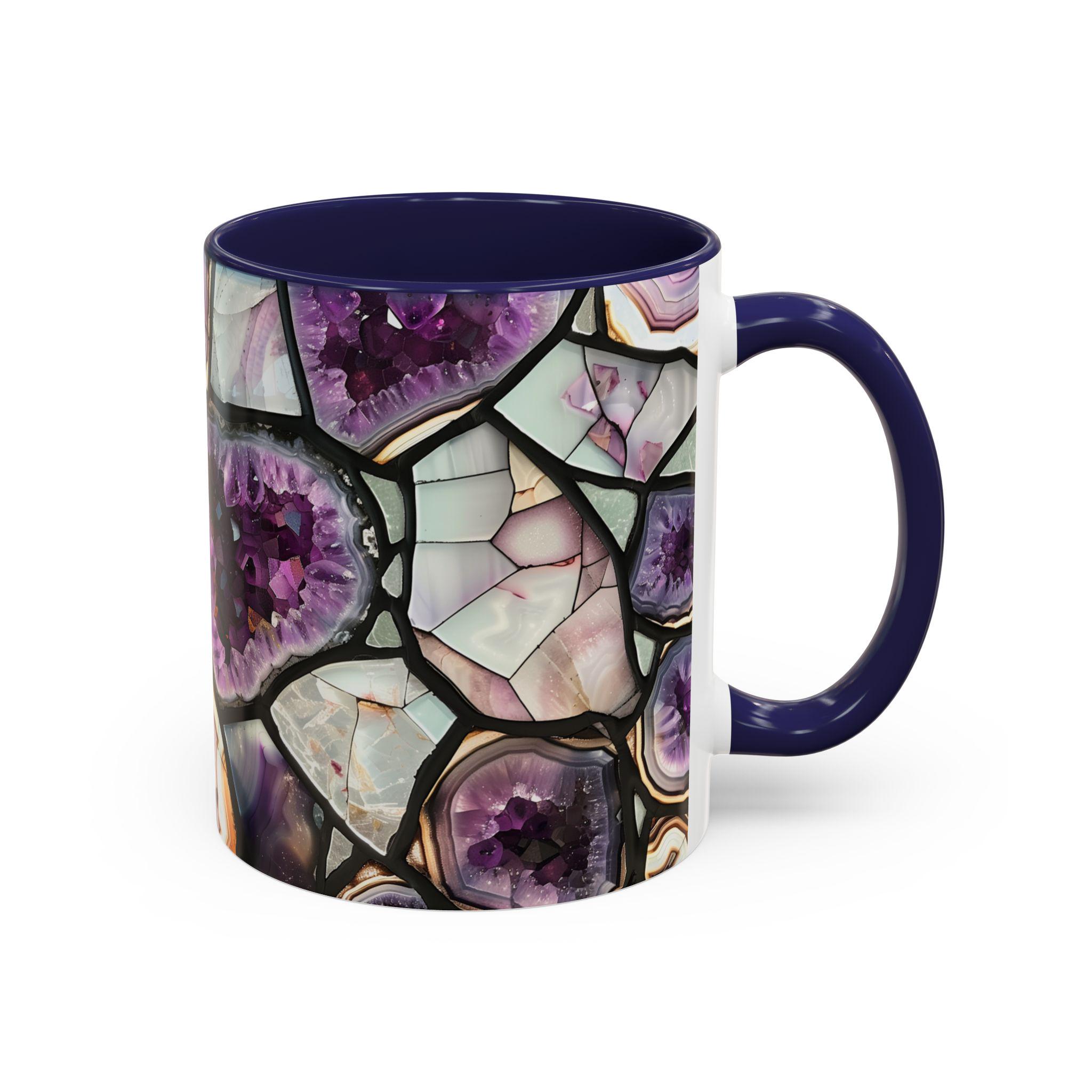 Amethyst Crystal Coffee Mug, Quality Purple Geode Tea Mug, Natural Rock ...