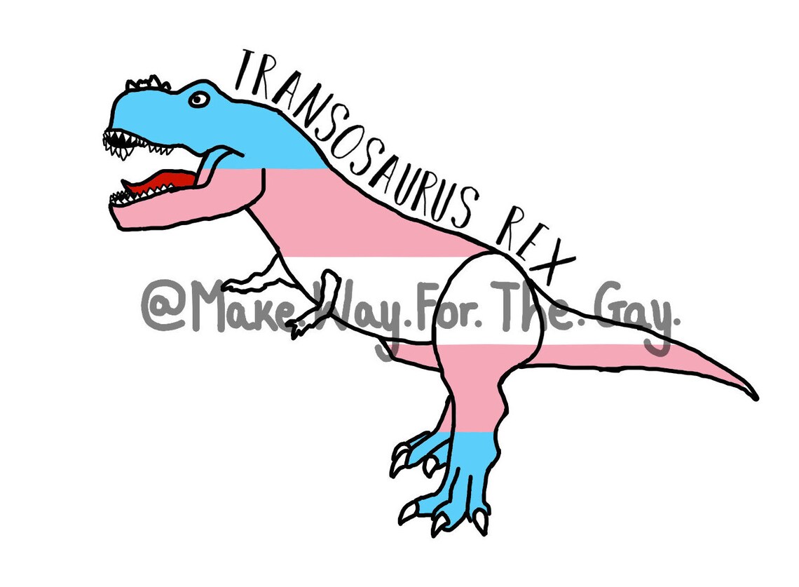 Transosaurus Rex Sticker // Transgender Tyrannosaurus Rex | Etsy