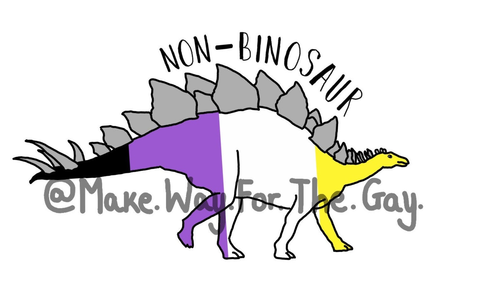Non-binosaur Sticker // Non-binary Stegosaurus - Etsy