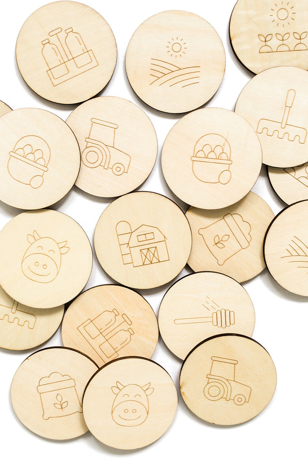 Wooden Memory Match Game Engraved Set of 20 Farm House - Etsy Canada