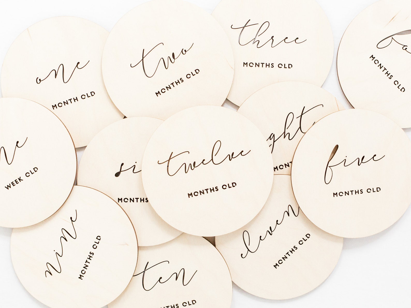 Laser Cut Baby Monthly Milestone Plaques Set of 14 Wooden - Etsy