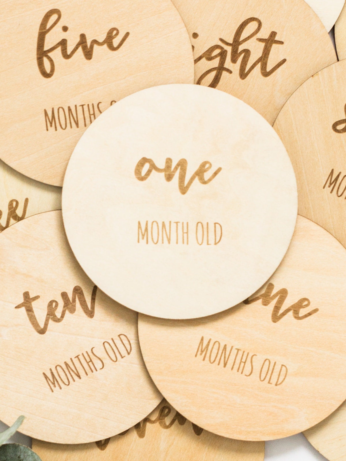 Engraved Baby Monthly Milestone Plaques Set of 14 Wooden | Etsy