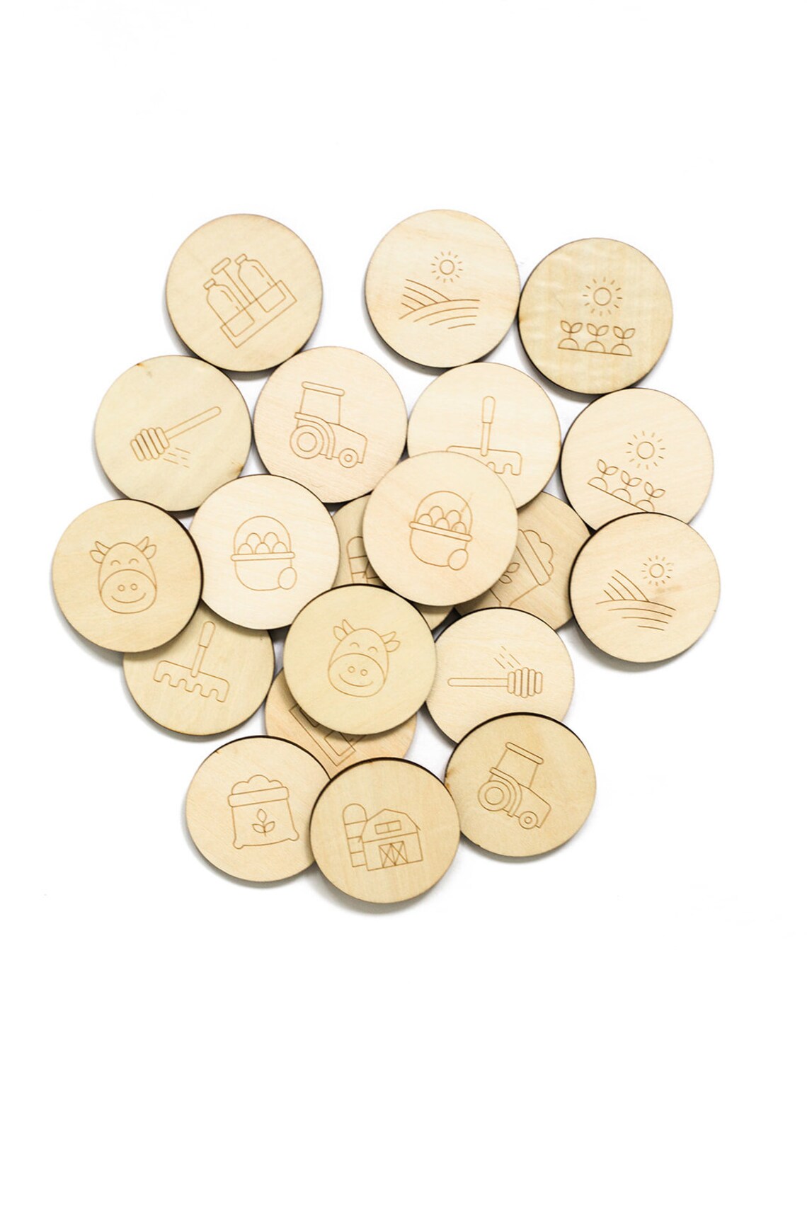 Wooden Memory Match Game Engraved Set of 20 Farm House - Etsy Canada