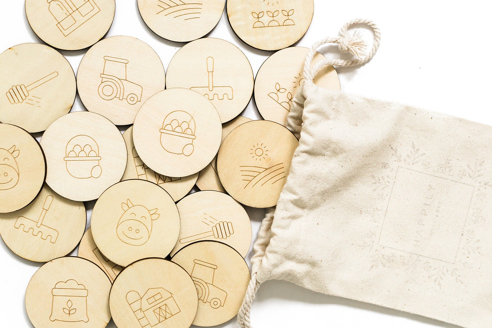 Wooden Memory Match Game Engraved Set of 20 Farm House - Etsy Canada