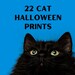 Printable Halloween Black Cat Themed Wall Prints-digital DOWNLOAD - Etsy