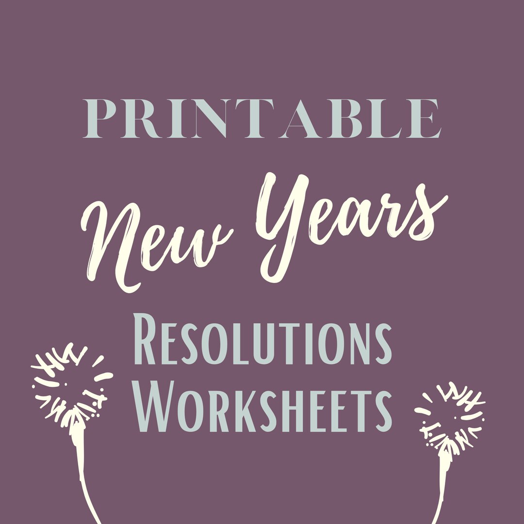 Printable New Years Resolution Worksheets - Etsy