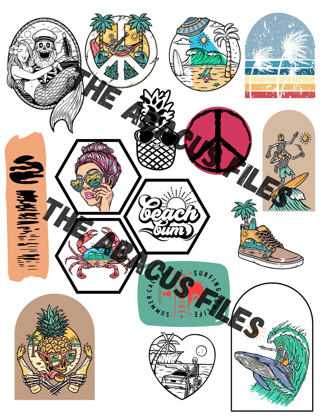 Beach Bum Stickers/ Scrapbooking Materials - Etsy