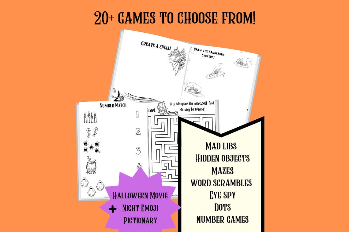 Printable Halloween Coloring/activity Book-digital DOWNLOAD - Etsy