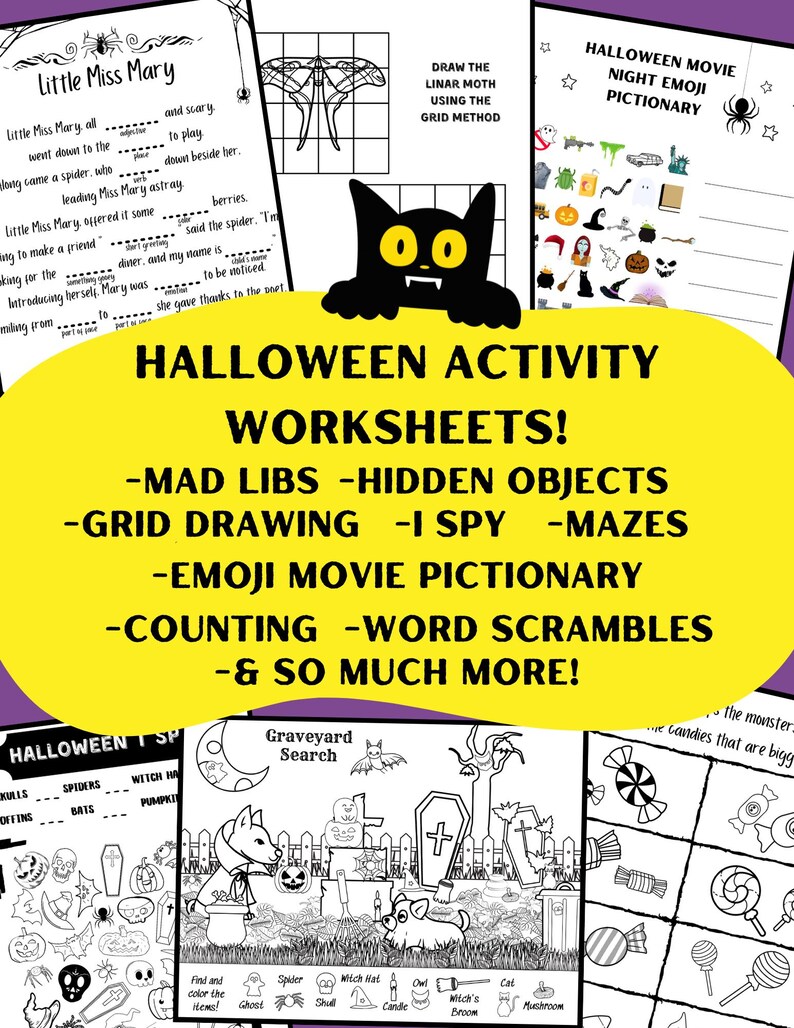 Printable Halloween Coloring/activity Book - Etsy