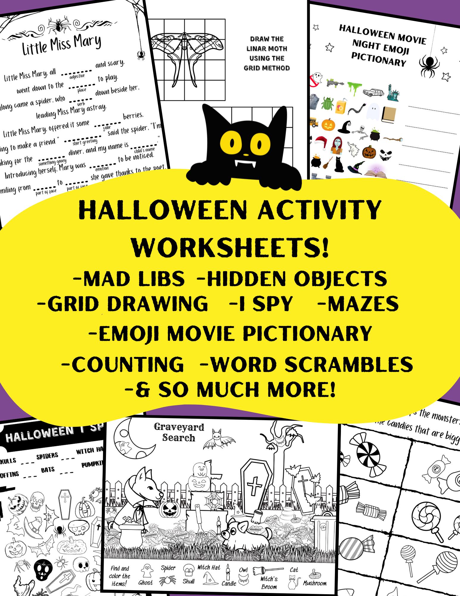 Printable Halloween Coloring/activity Book - Etsy