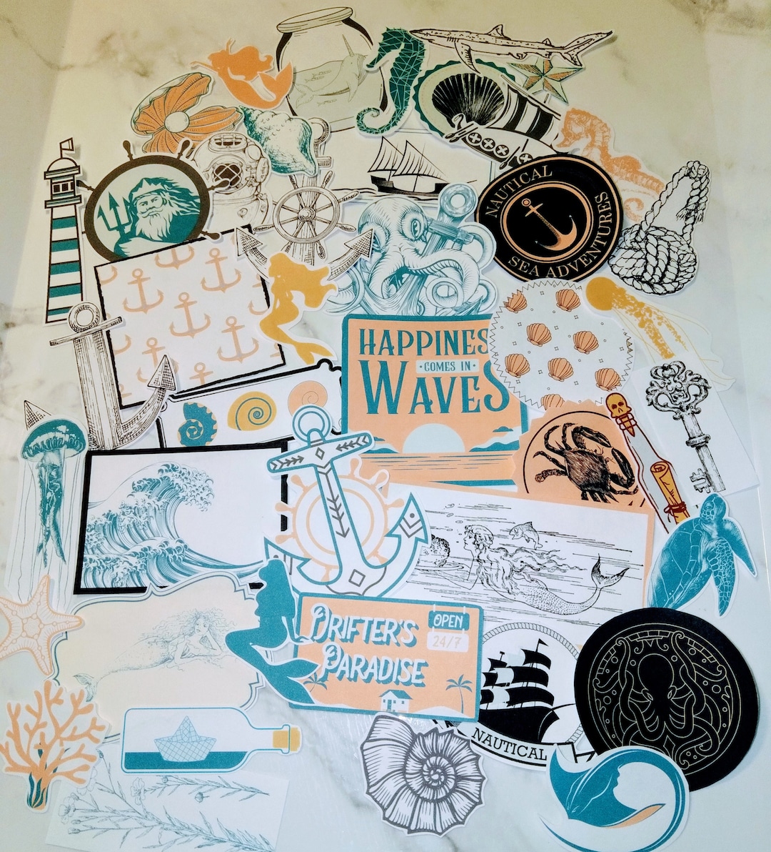 Digital Download-ocean Theme-stickers/embellishments and Themed ...