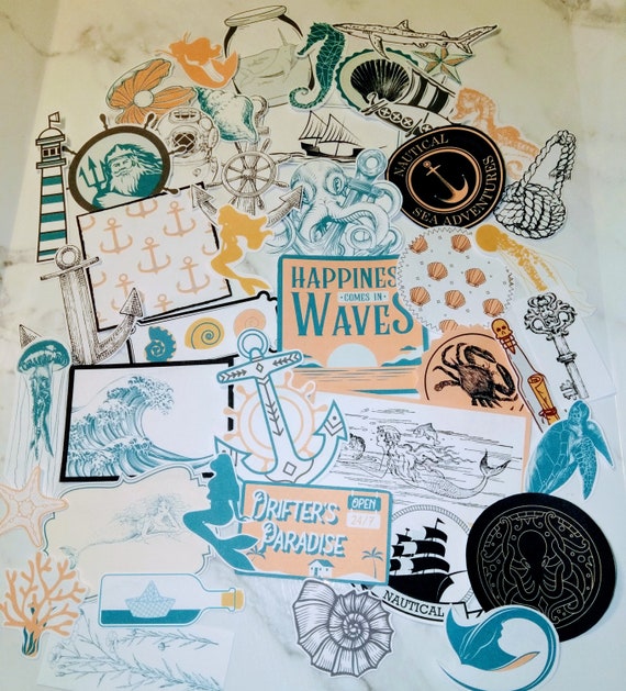 Digital Download-ocean Theme-stickers/embellishments - Etsy