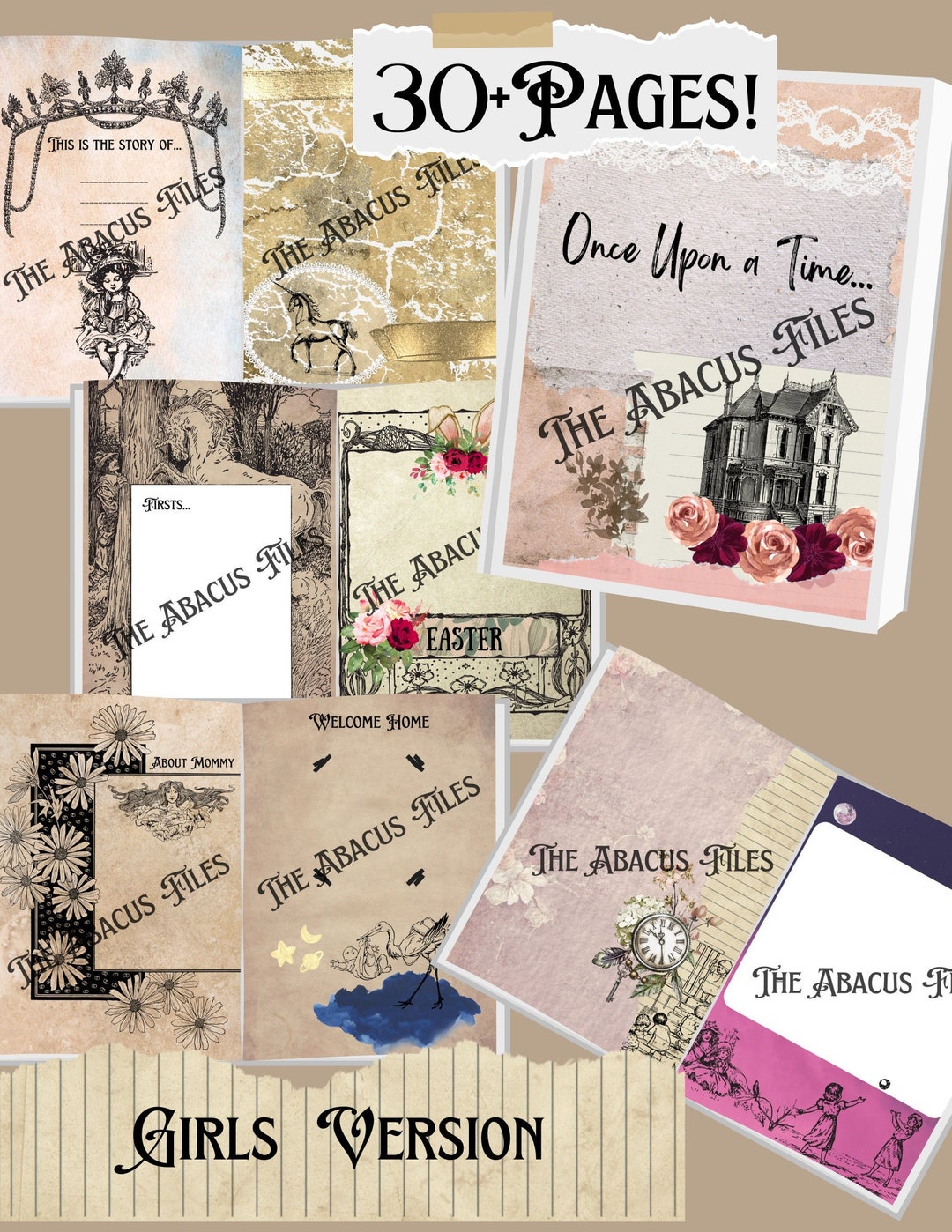 Vintage Themed DIY Storytime Baby Book/digital Download/baby Scrapbook ...