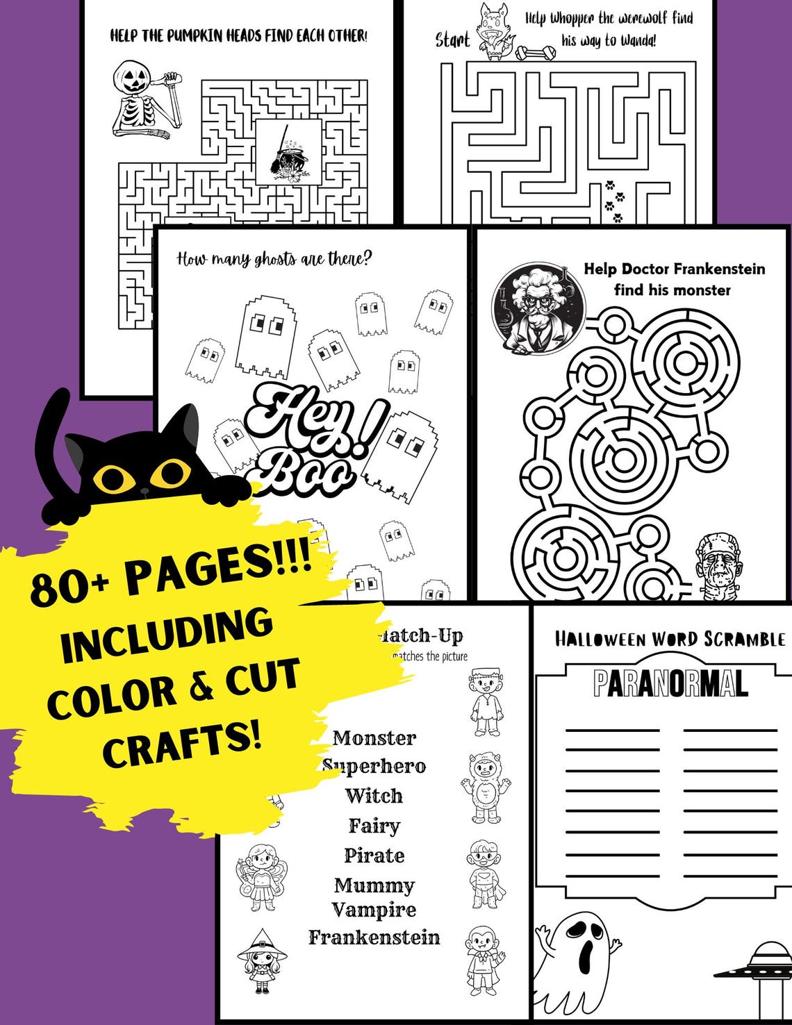 Printable Halloween Coloring/activity Book - Etsy
