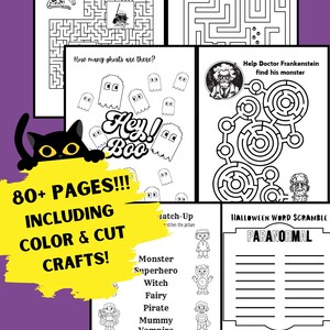 Printable Halloween Coloring/activity Book - Etsy