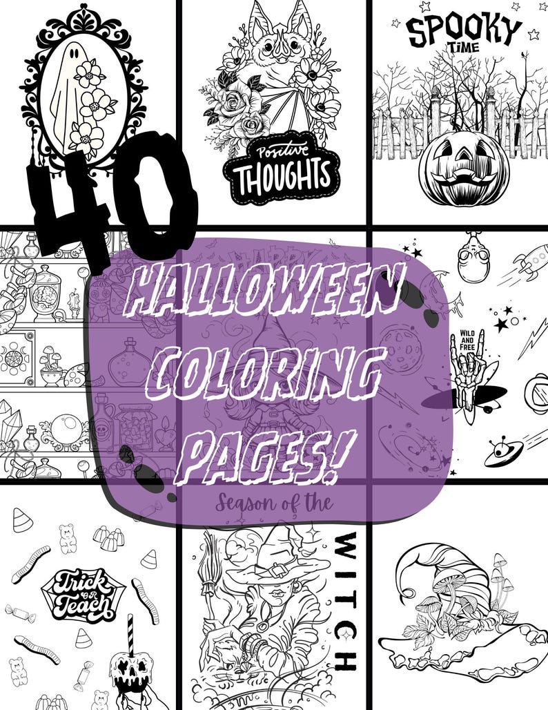 Printable Halloween Coloring/activity Book - Etsy