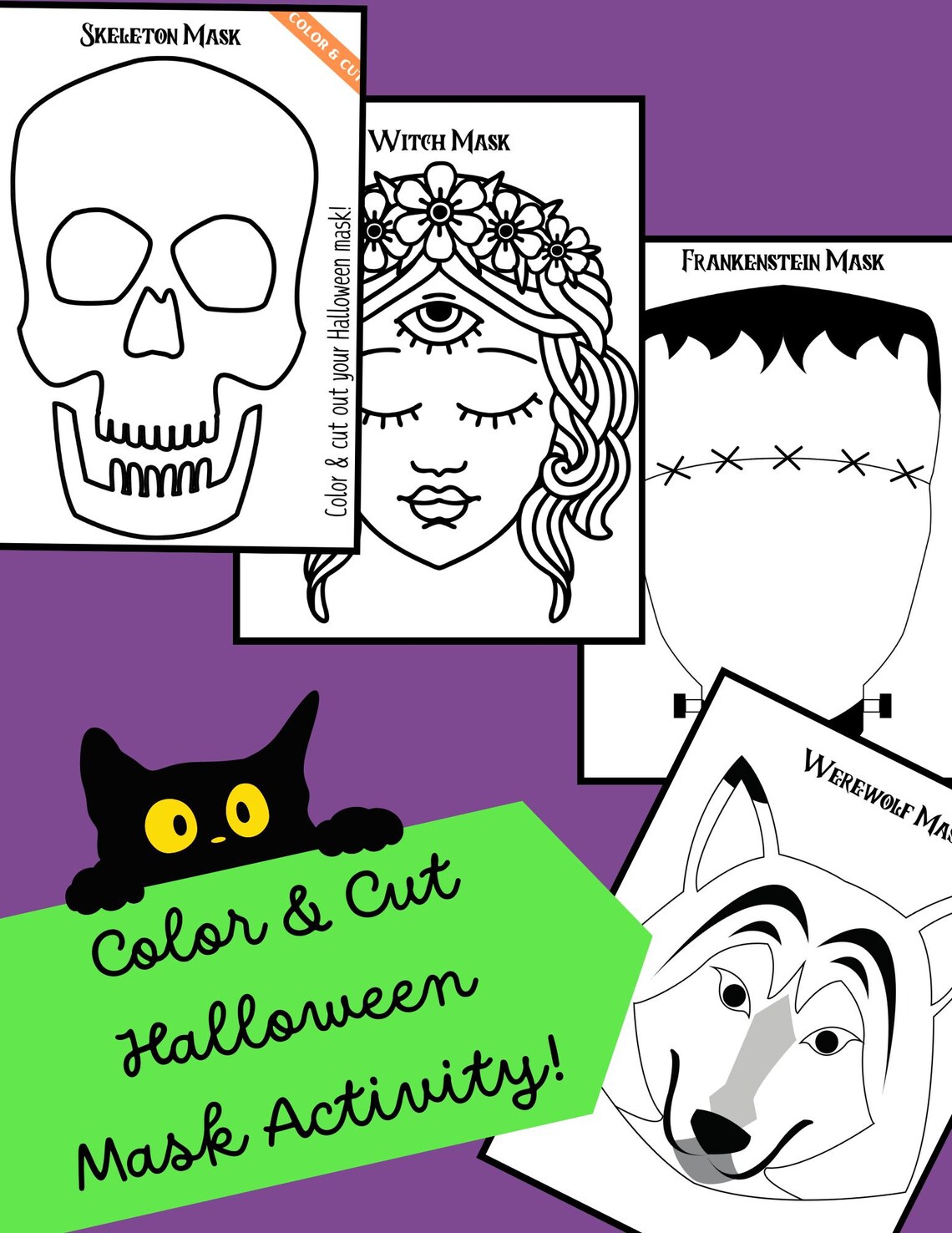 Printable Halloween Coloring/activity Book - Etsy