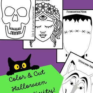 Printable Halloween Coloring/activity Book - Etsy