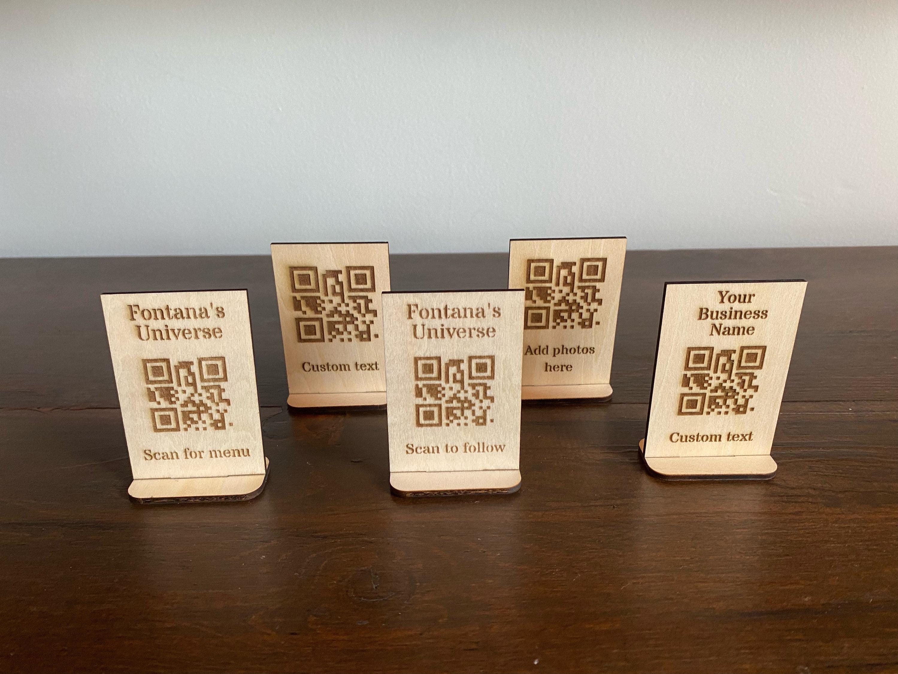 Custom QR Code Sign Stand for Menus, Business, Weddings, Bridal Showers ...